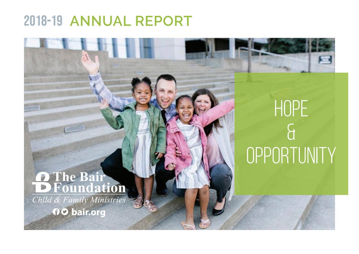 The Bair Foundation Child & Family Ministries 2018-19 Annual Report by ...