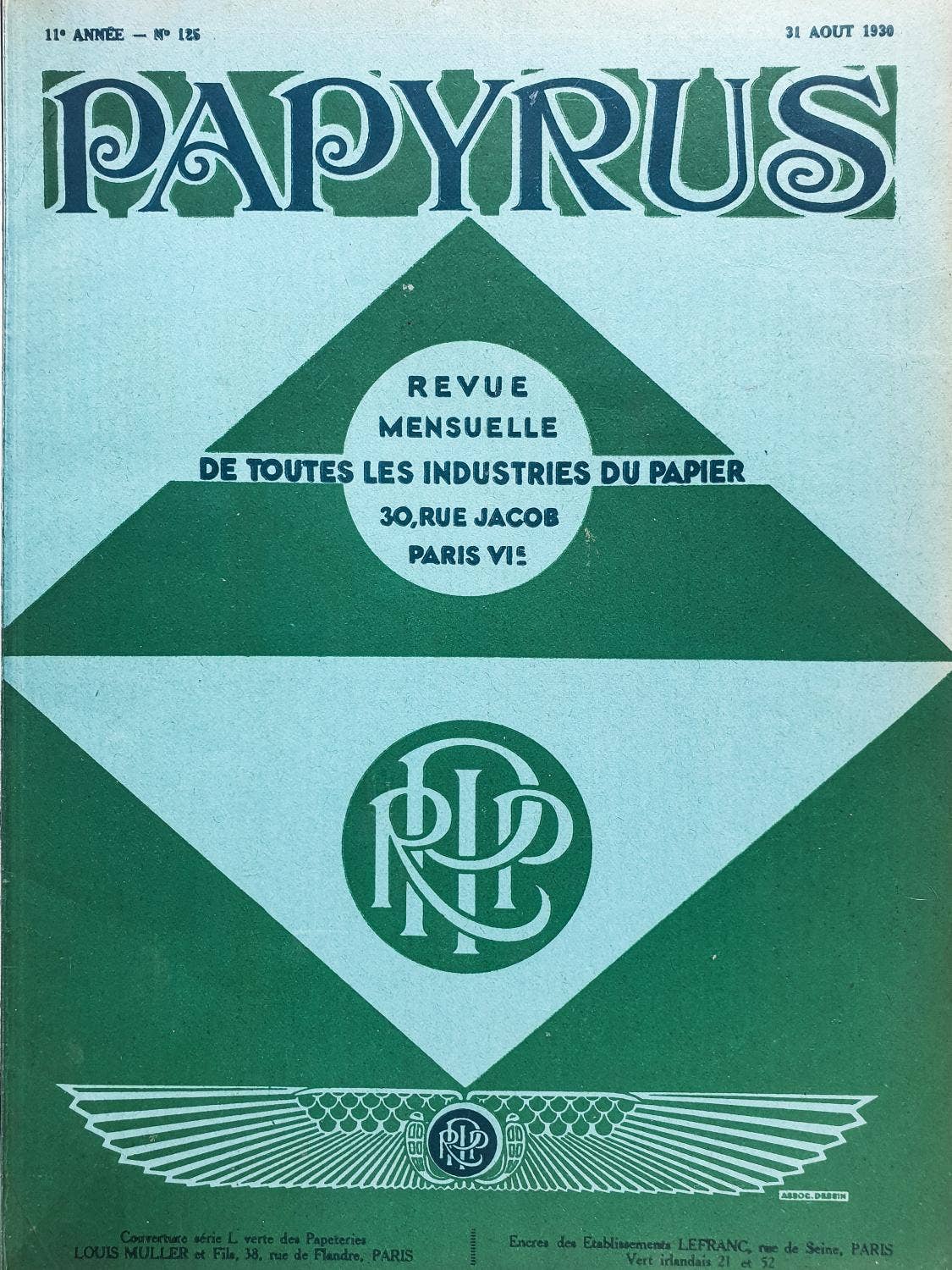 French Paper Industry Bulletin 'Papyrus' - August 1930 by iBookBinding ...