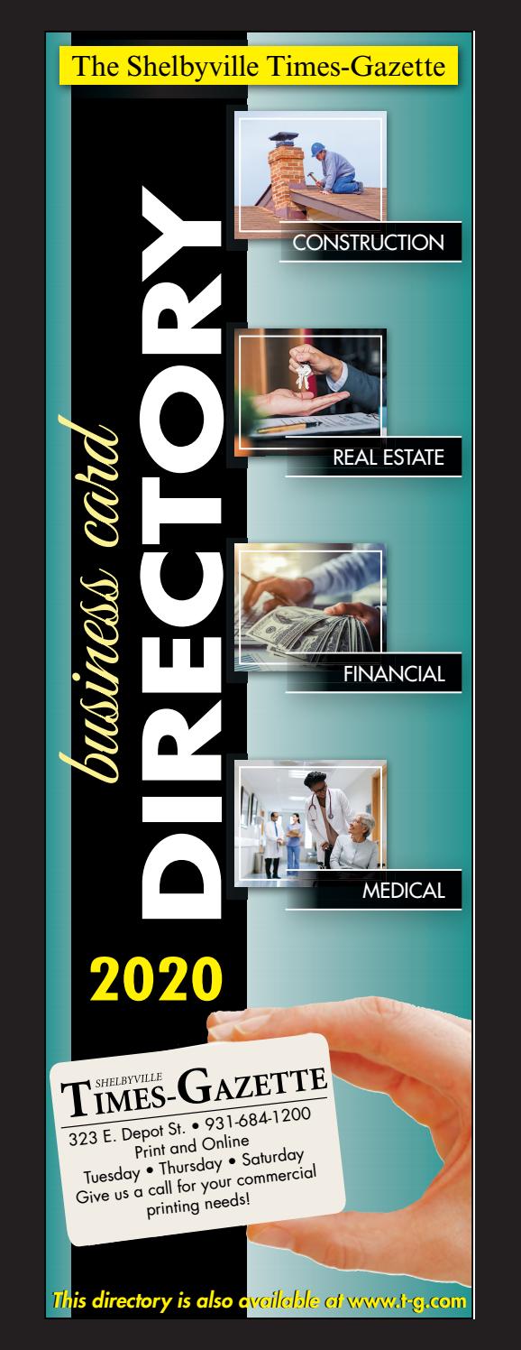 Shelbyville 2020 Business Card Directory by Fox Press - Issuu