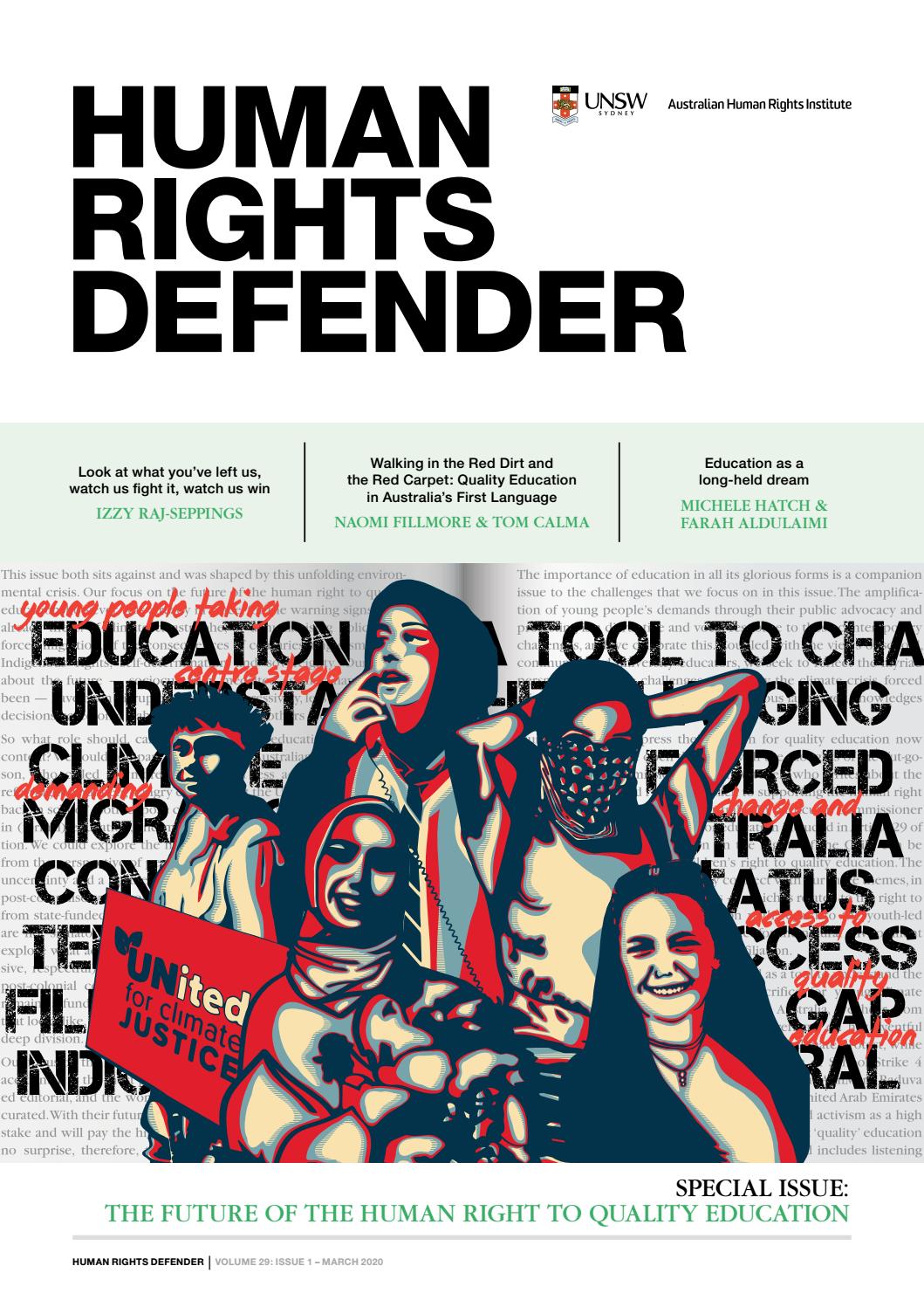 Human Rights Defender Volume 29 Issue 1 by HumanRightsUNSW - Issuu