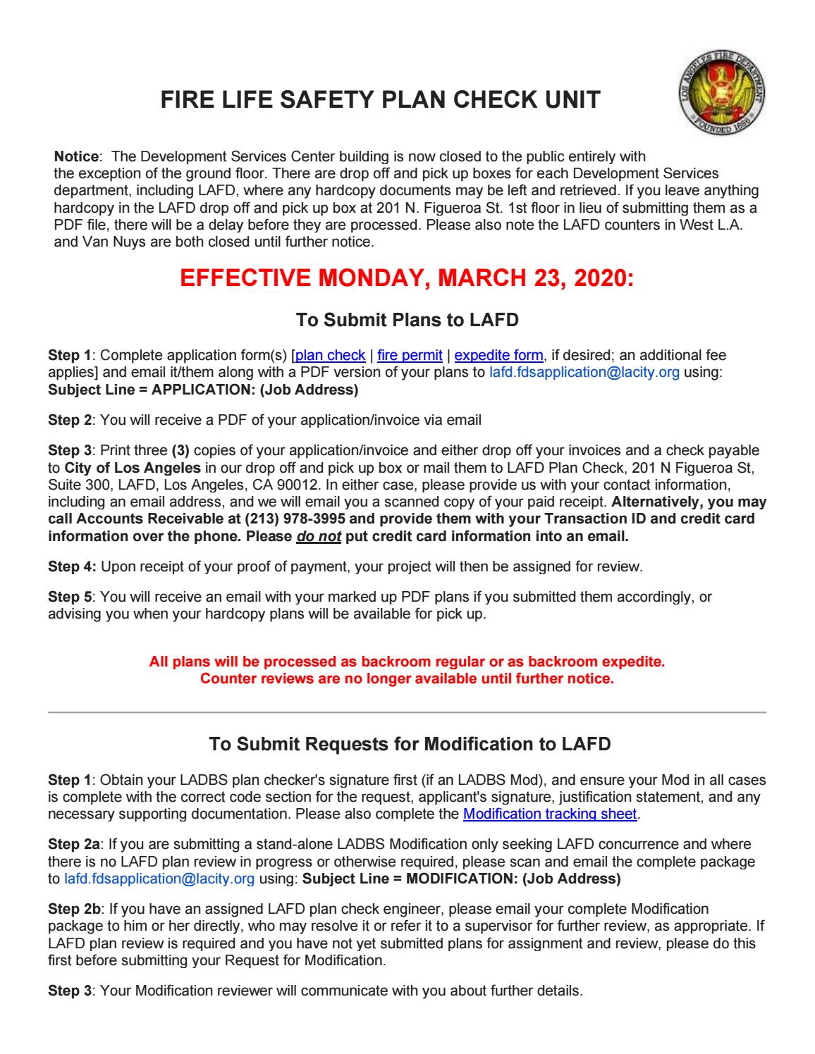 COVID-19 Fire/Life Safety Plan Check by Los Angeles Fire Department - Issuu