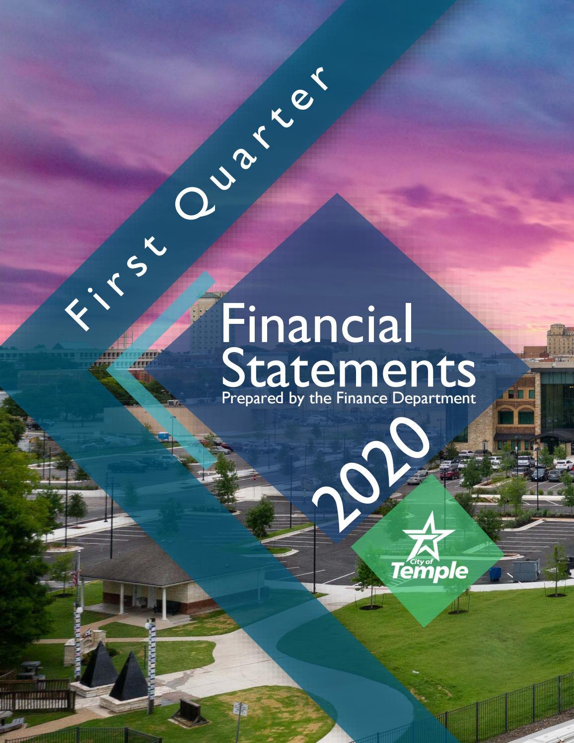 2020 - 1st Quarter Financial Statements by City of Temple - Issuu