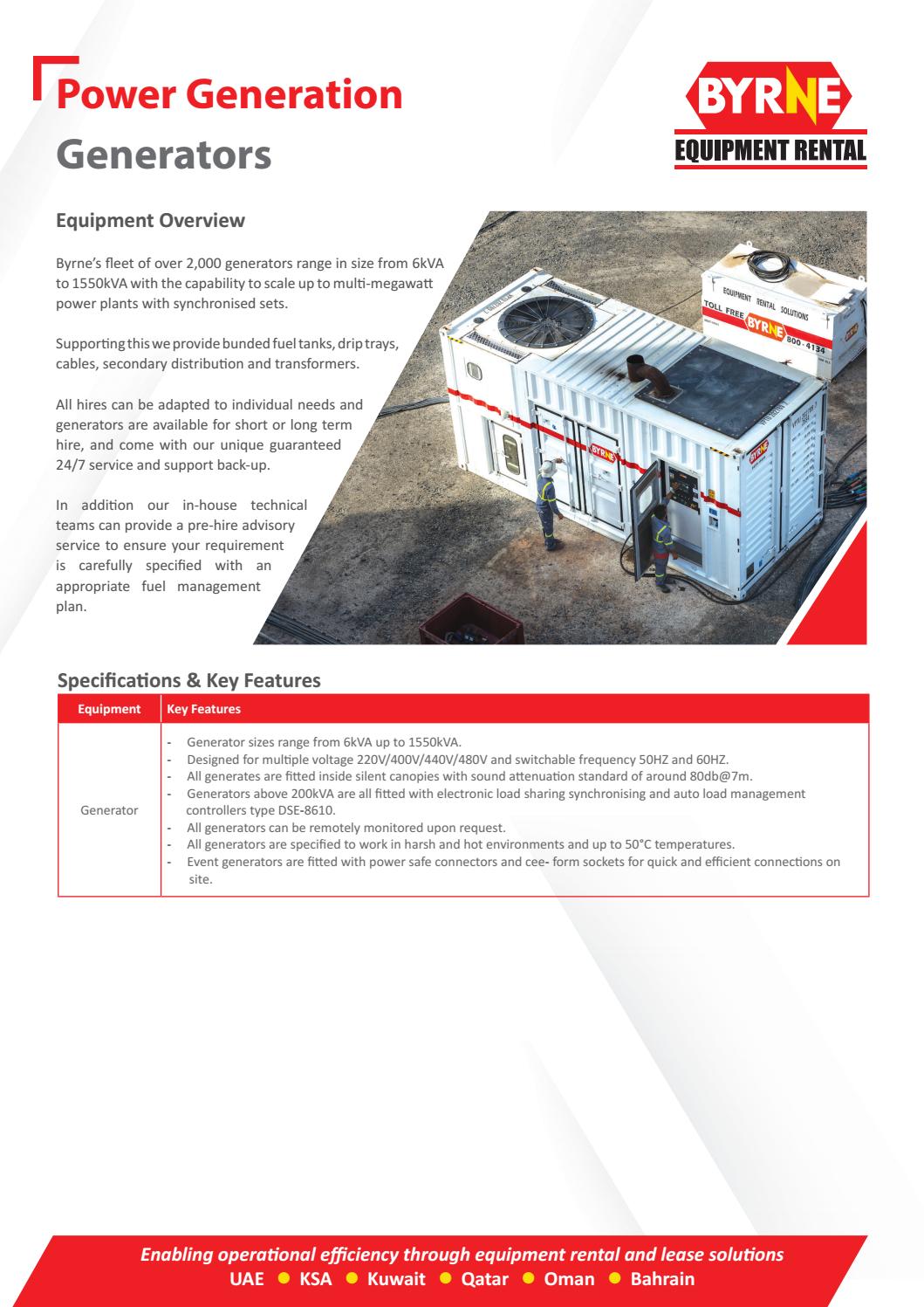 Byrne Equipment Rental Generators by Byrne Group - Issuu