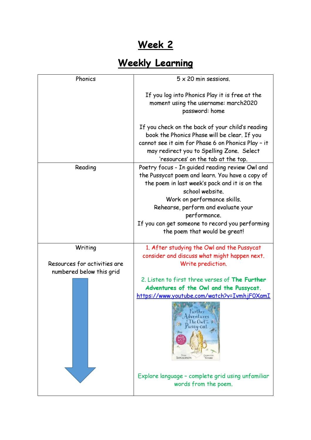 Home Learning Year 2 - Week 2 by Schudio - Issuu