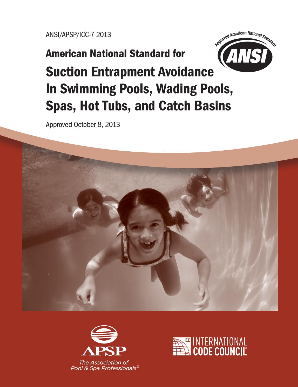 ANSI/APSP/ICC-7 2013 American National Standard for Suction Entrapment ...
