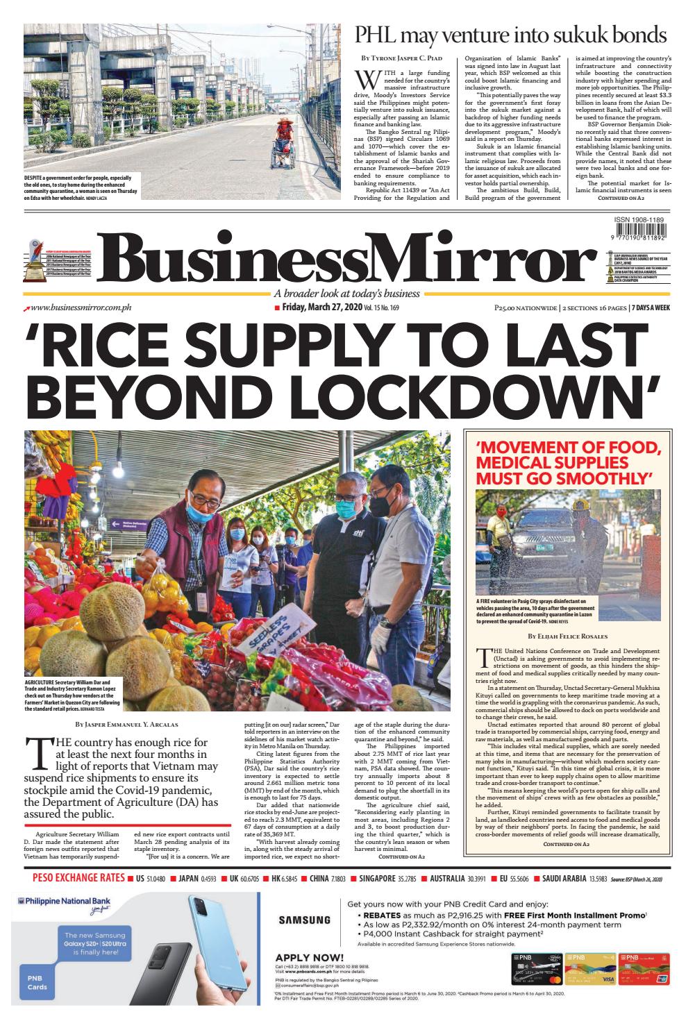 BusinessMirror March 27 2020 By BusinessMirror Issuu