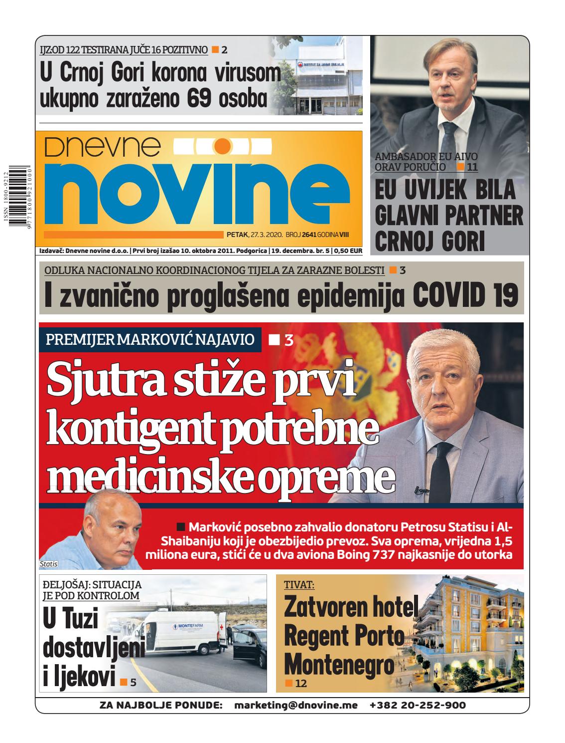 Dnevne novine 27. mart 2020. by Dnevne Novine - Issuu