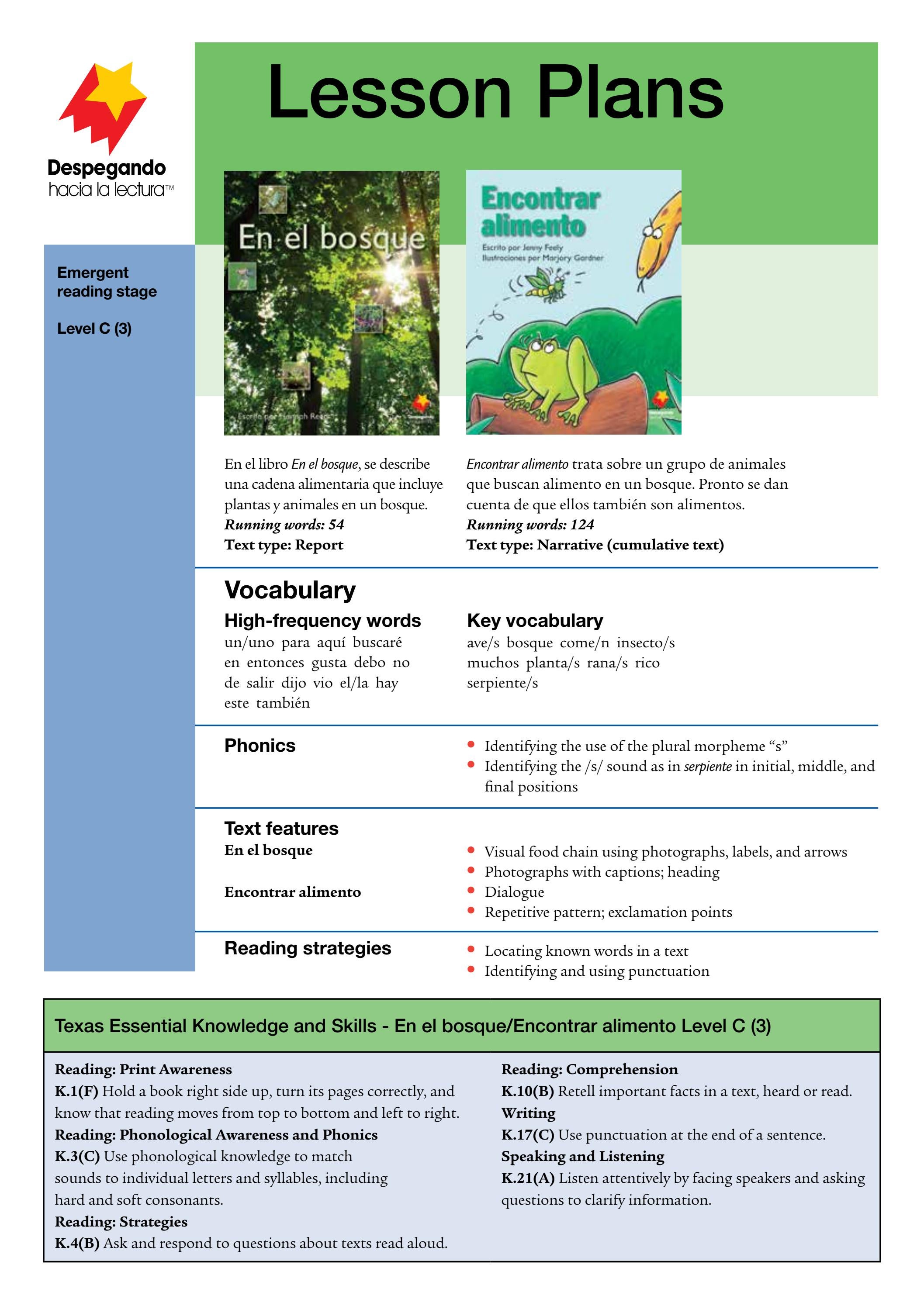 In the Forest /Finding Food Lesson Plan by Okapi - Issuu