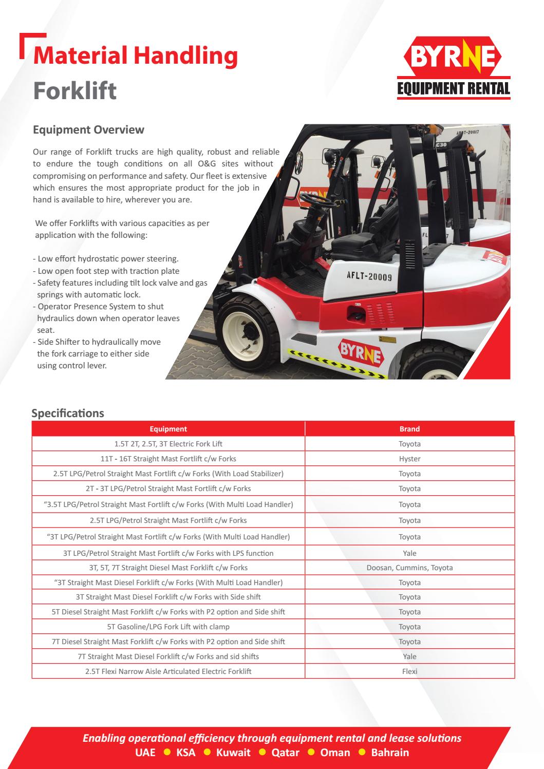 Byrne Equipment Rental Forklifts by Byrne Group - Issuu
