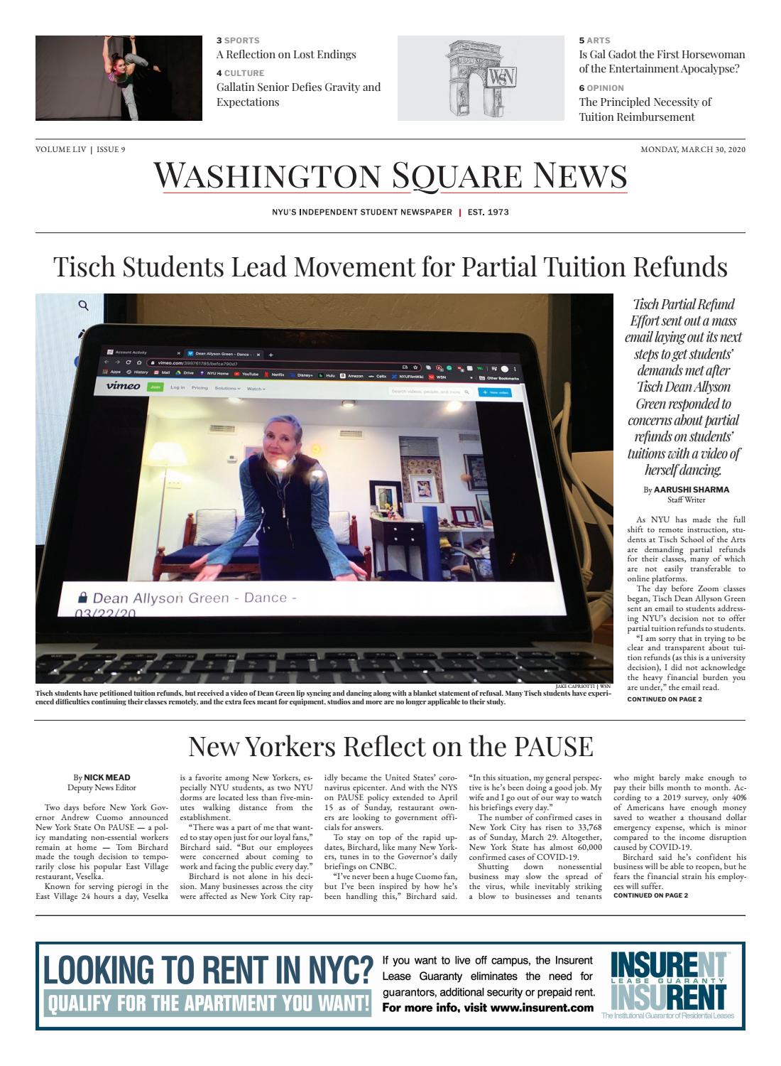 Washington Square News | March 30, 2020 by Washington Square News - Issuu
