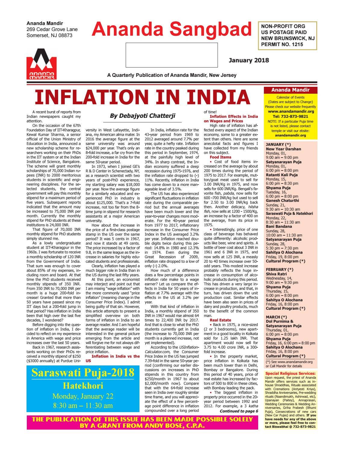 Ananda Sangbad 2018 Q1 by Ananda Mandir - Issuu