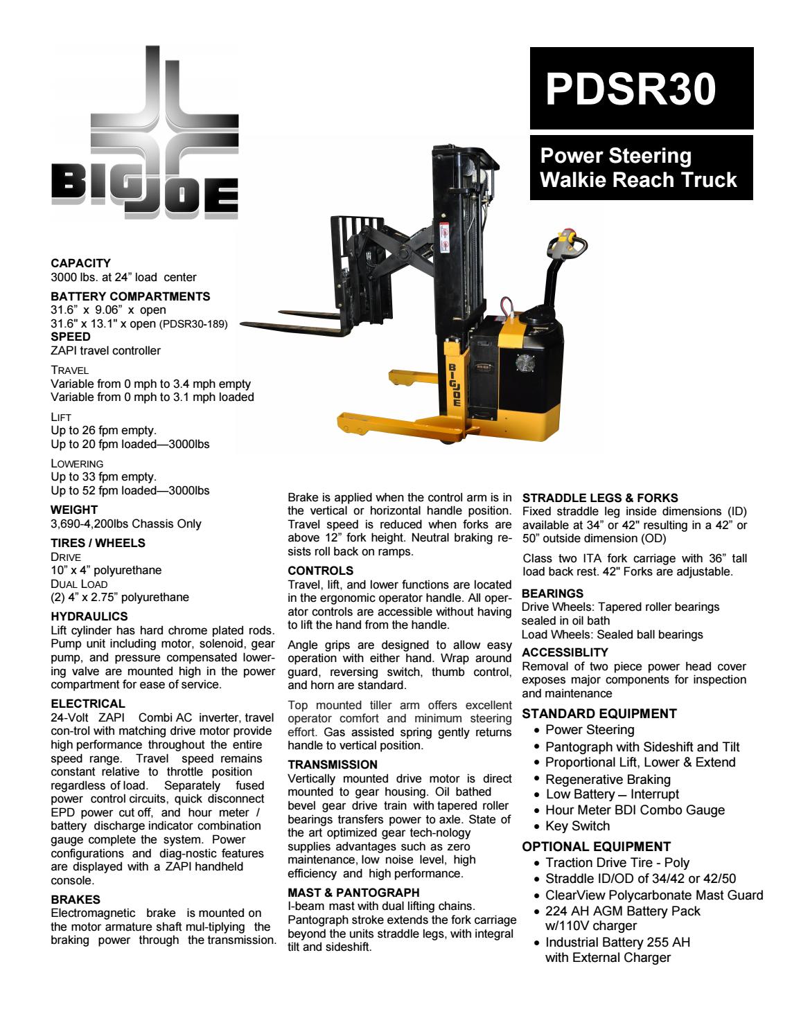 Big Joe Reach Stacker (PDSR) by Herc-U-Lift Inc. - Issuu