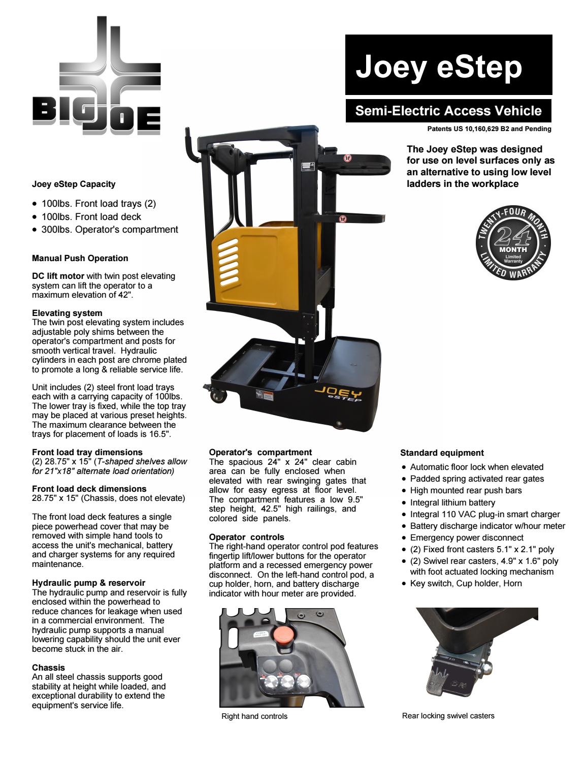 Big Joe Semi-Electric Access Vehicle-Joey EStep by Herc-U-Lift Inc. - Issuu