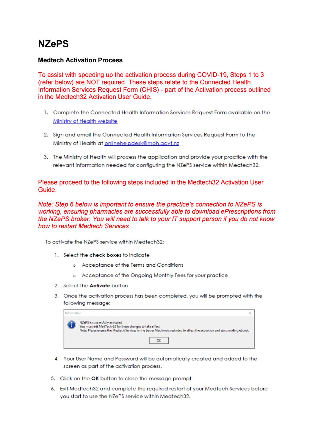 Medtech Activation Process one pager by WBOP PHO - Issuu