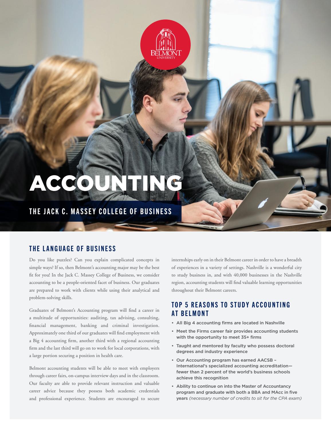 Accounting Program Flyer by Belmont University - Issuu