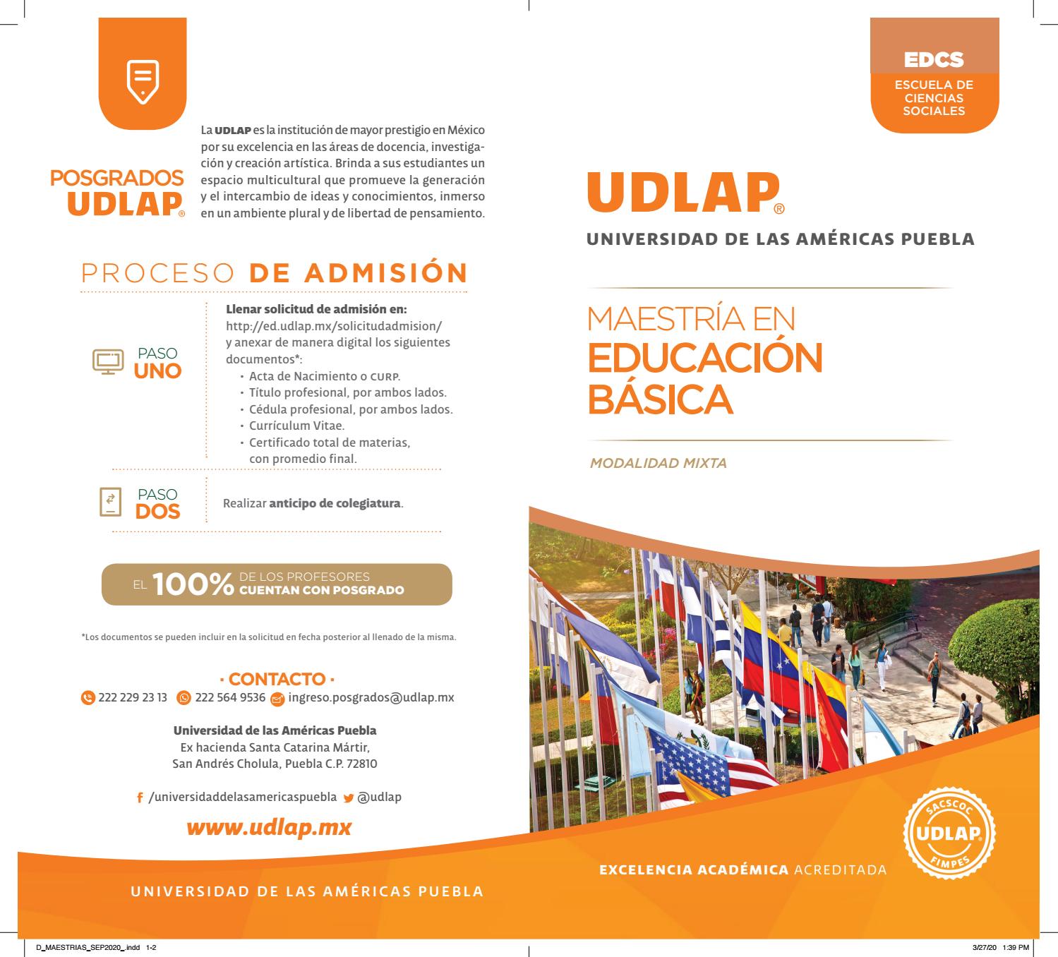 Maestría en Educación Básica UDLAP by Universidad de las Américas ...