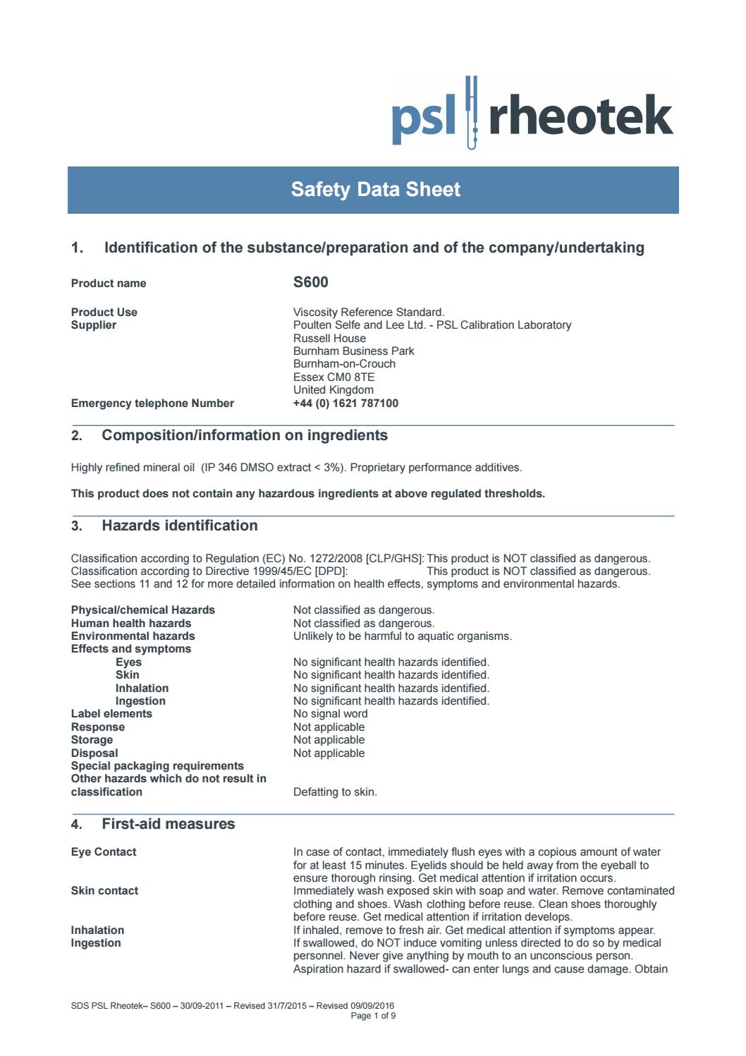 S600 SDS by Sophie Gosling - Issuu