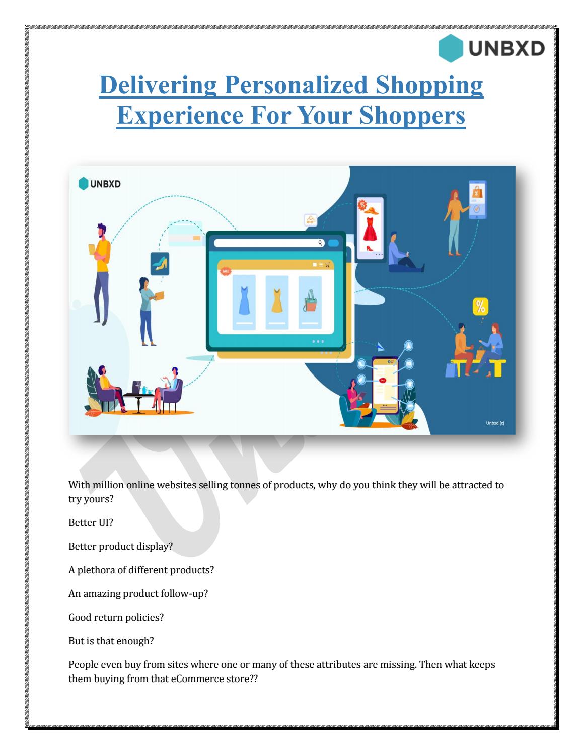 Delivering Personalized Shopping Experience For Your Shoppers by Unbxd ...