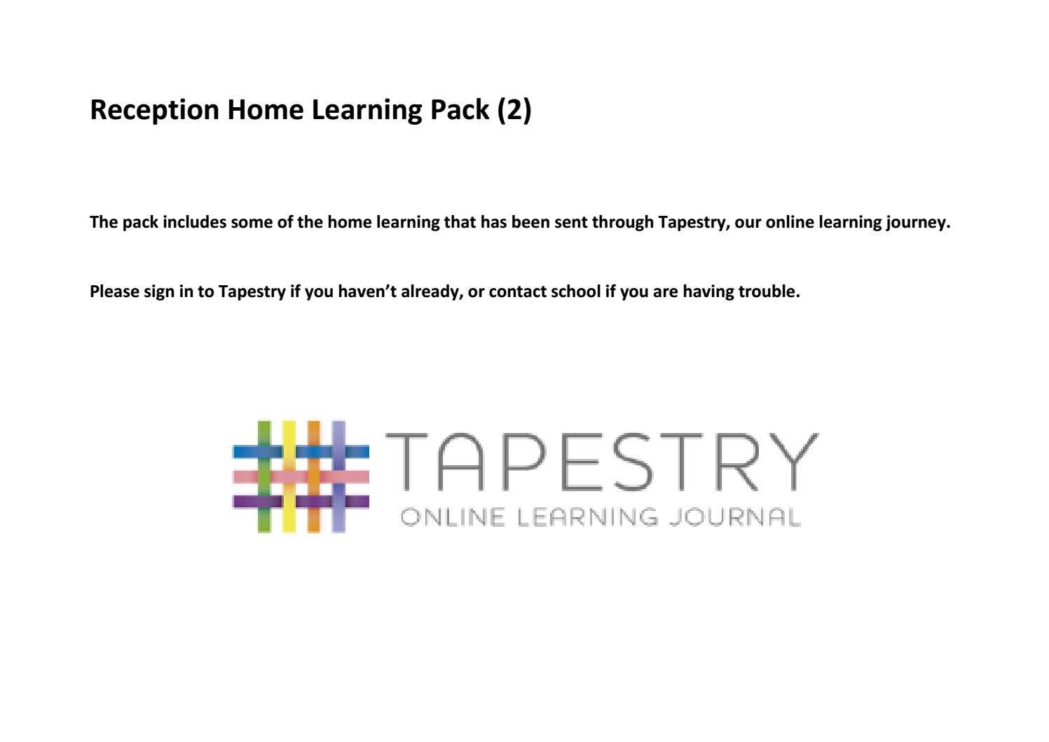 Reception Home Learning Pack (2) by Schudio - Issuu