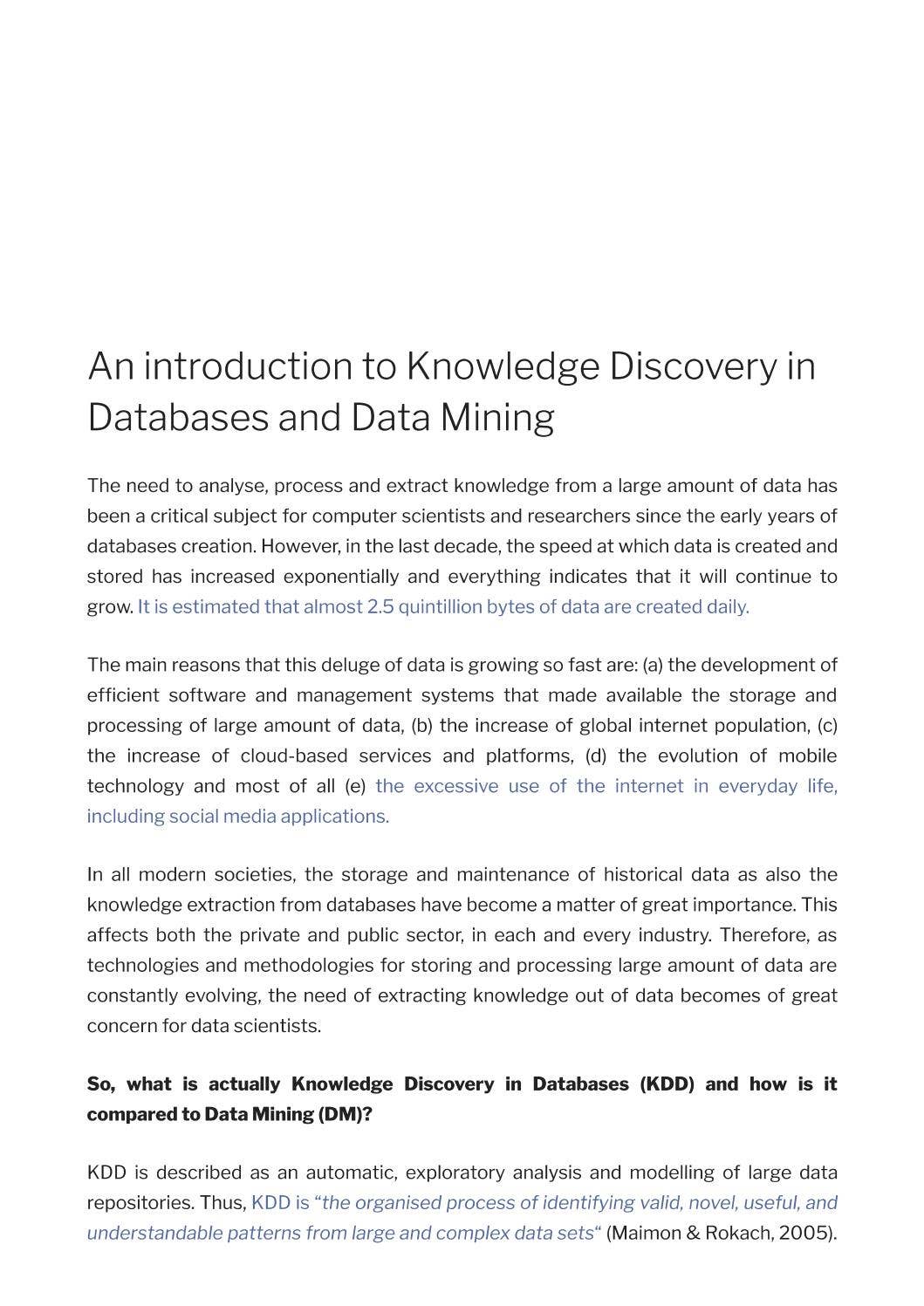 An introduction to Knowledge Discovery in Databases and Data Mining by ...