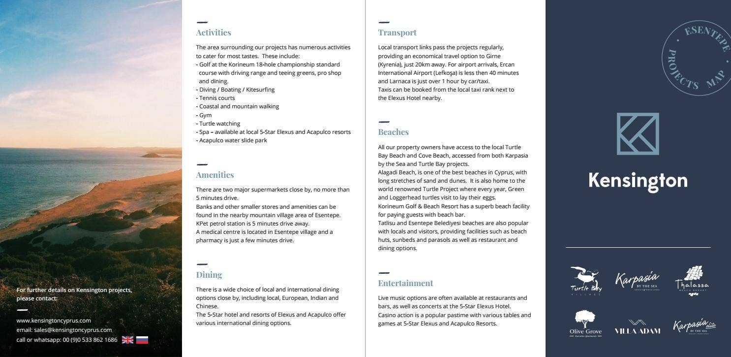 Kensington Esentepe Projects Map by Kensington Cyprus - Issuu