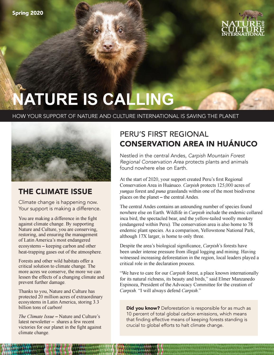Nature and Culture 2020 Spring Newsletter by natureandculture - Issuu