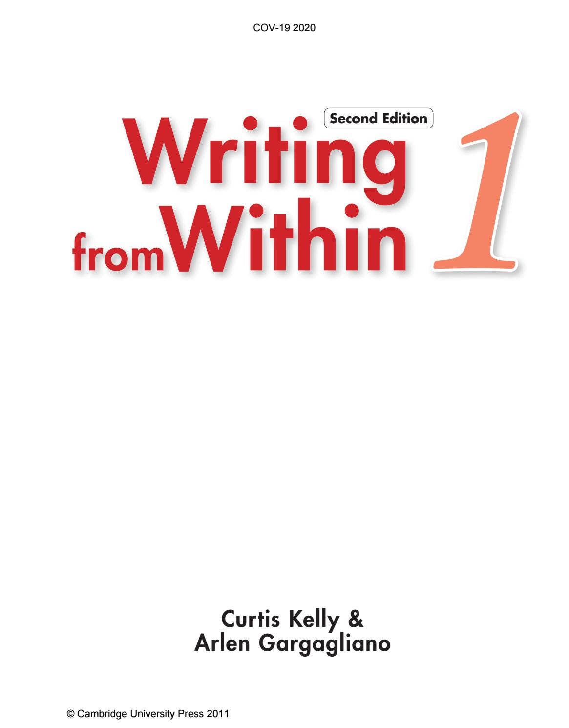 Writing from Within 2nd Edition Level 1 Student's Book by Cambridge ...