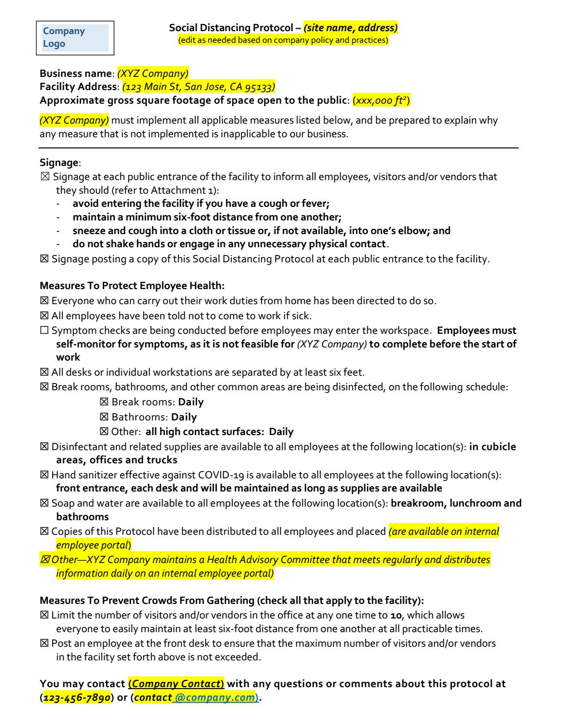 Generic Social Distancing Protocol - Template by Biocom - Issuu
