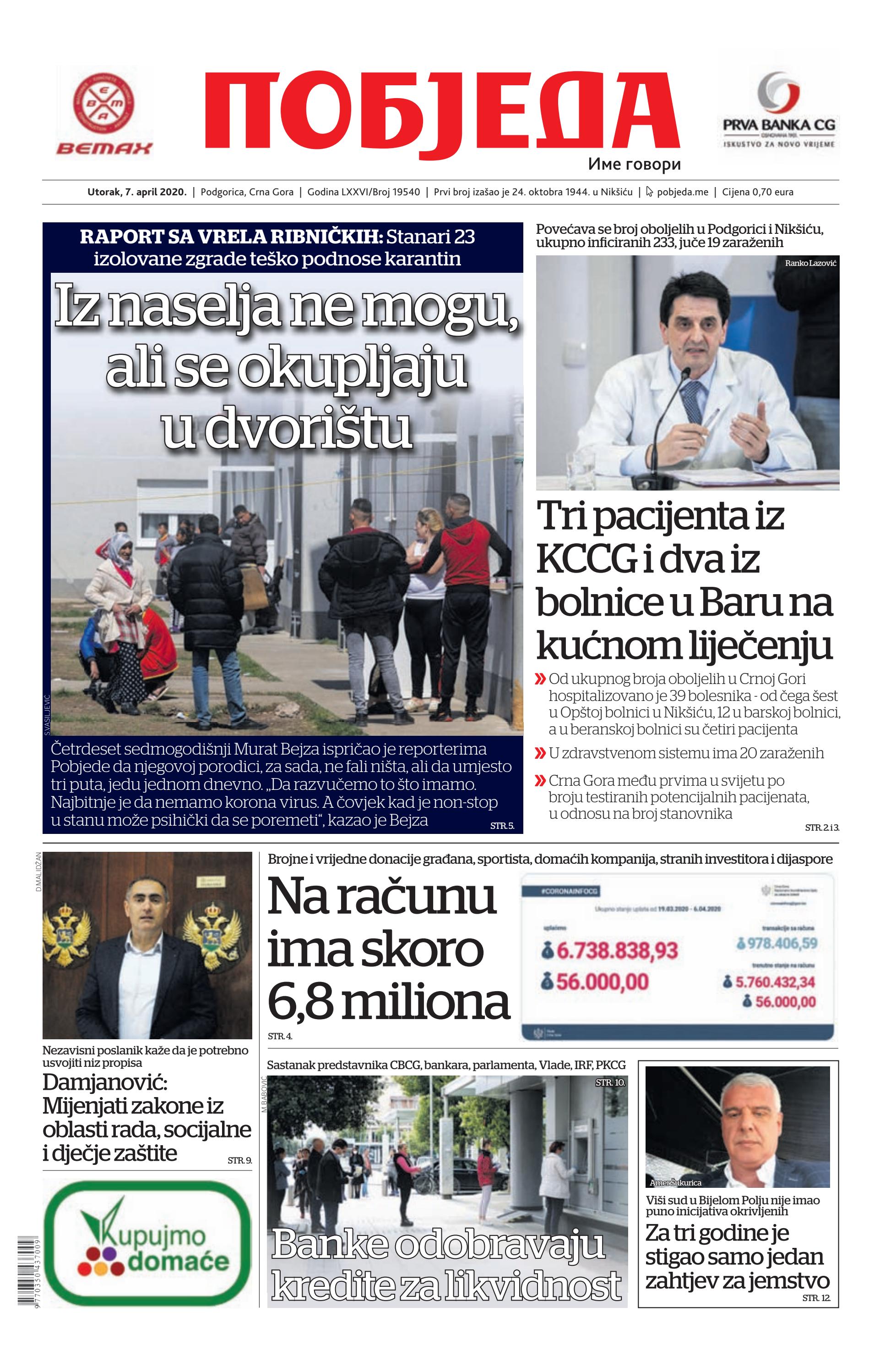 Dnevni list Pobjeda 07.04.2020. by Pobjeda - Issuu