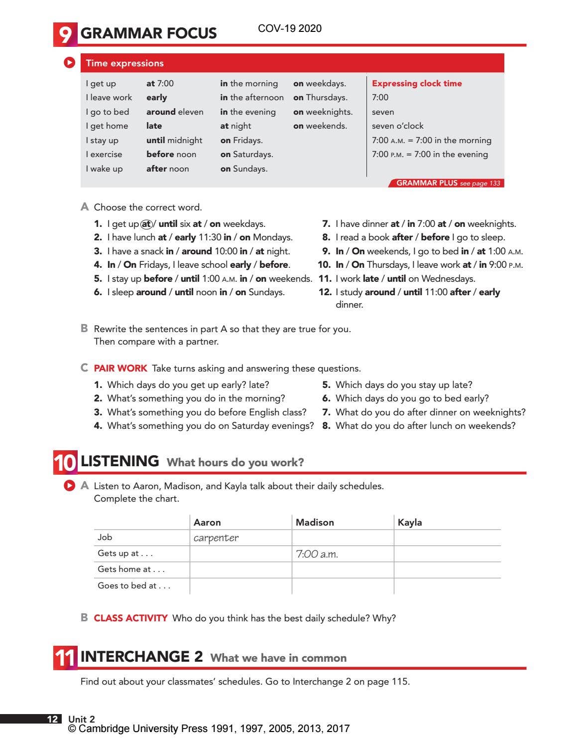 Interchange 5th edition Level 1 Student's Book by Cambridge English - Issuu