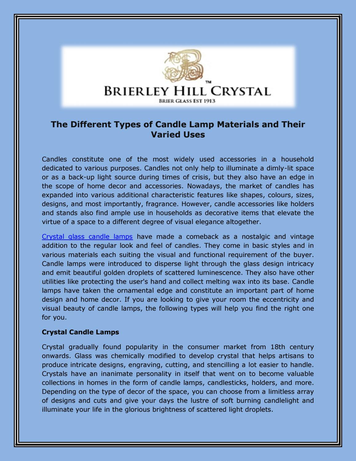 The Different Types of Candle Lamp Materials and Their Varied Uses by ...