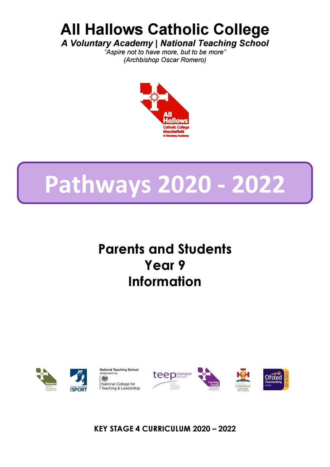 Pathways Booklet 2020-2022 by All Hallows Catholic College - Issuu