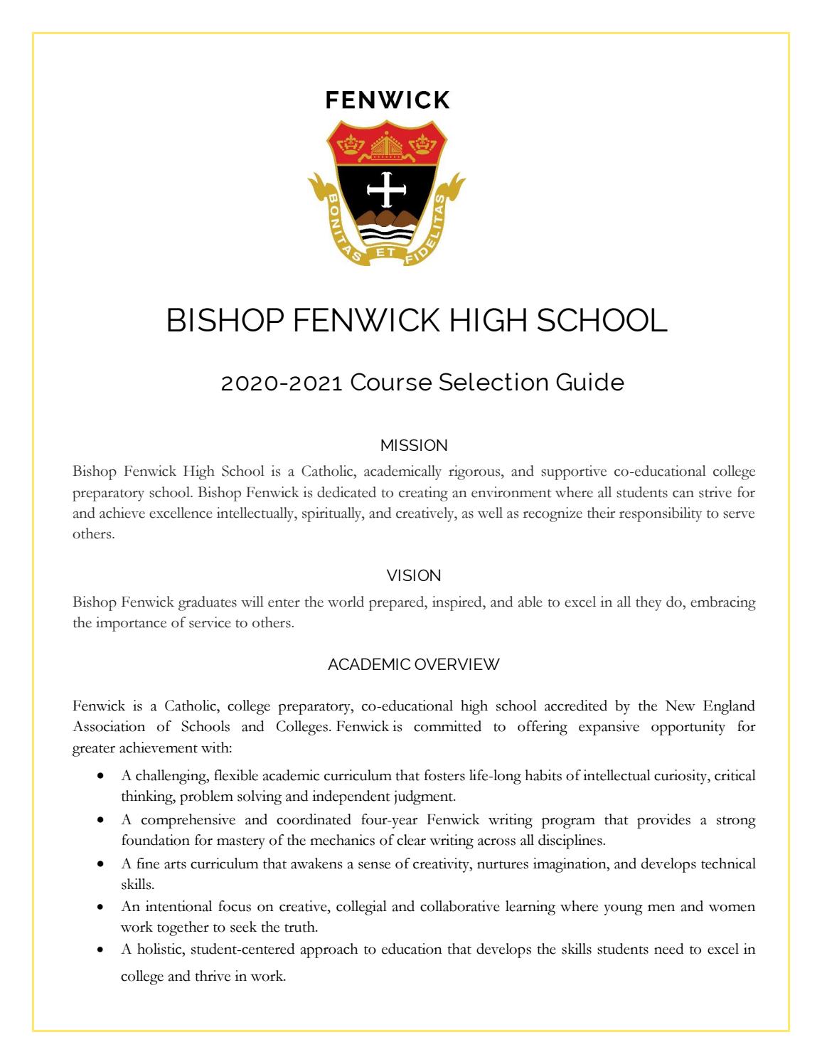 2020-2021 Course Selection Guide by Bishop Fenwick High School - Issuu