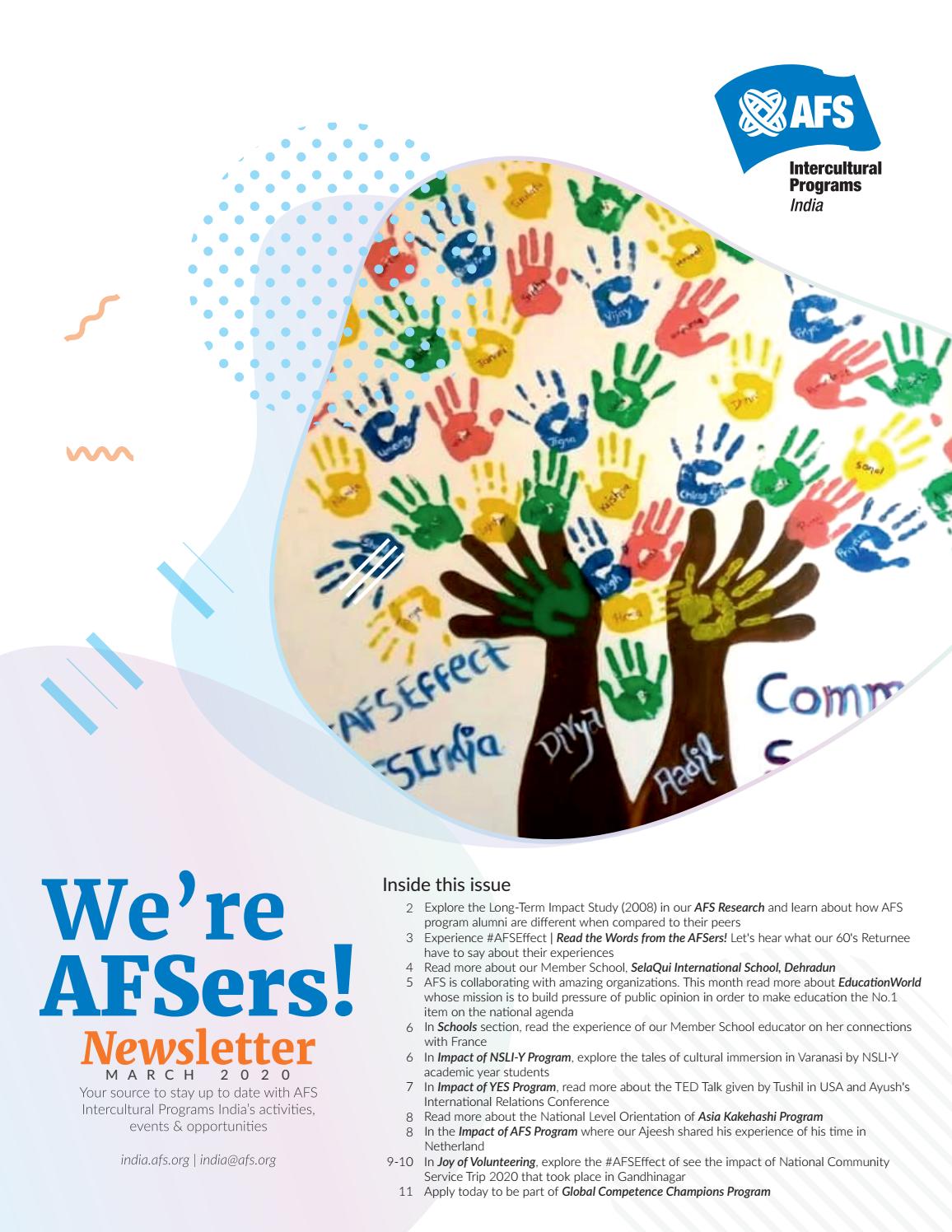 Newsletter | March 2020 by AFS Intercultural Programs India - Issuu