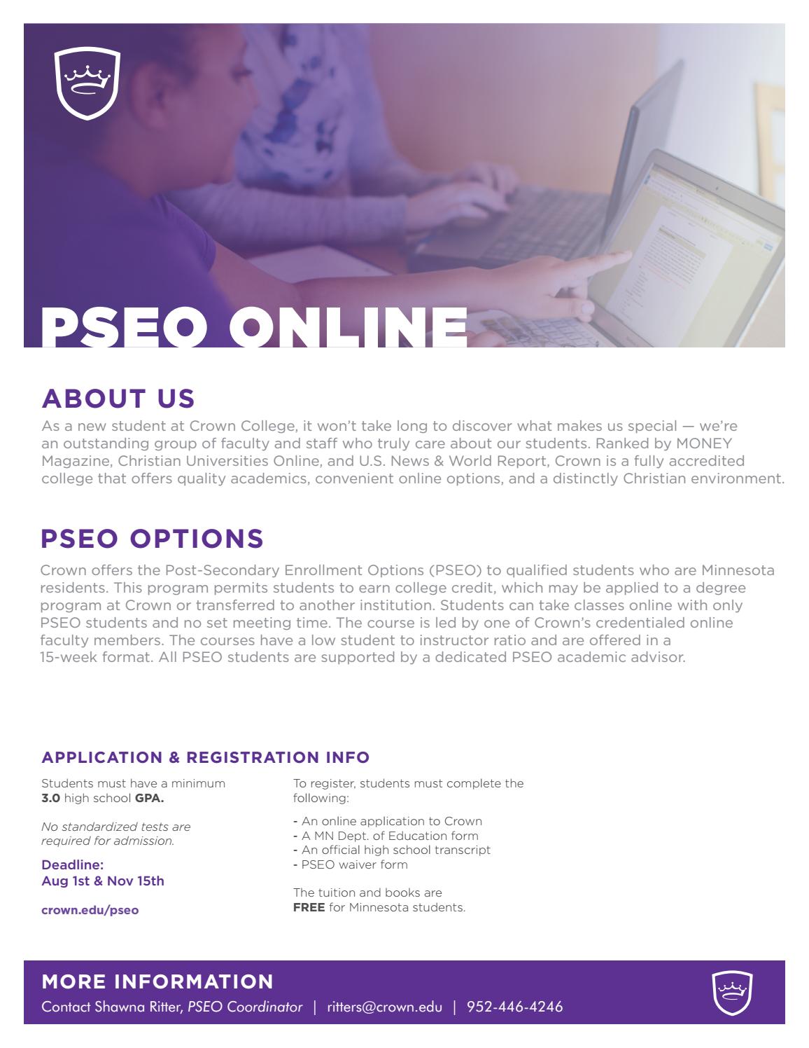 PSEO Online- 2020 by Crown College - Issuu