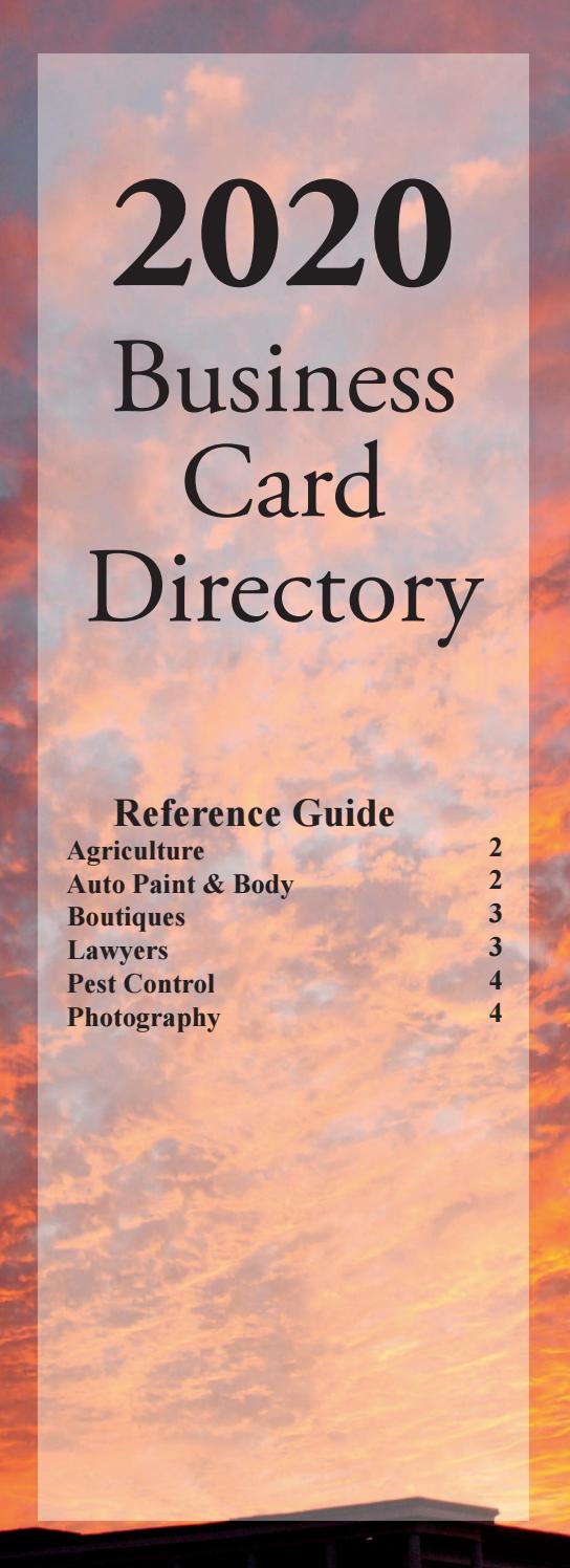 2020 Atmore Business Card Directory by Fox Press - Issuu