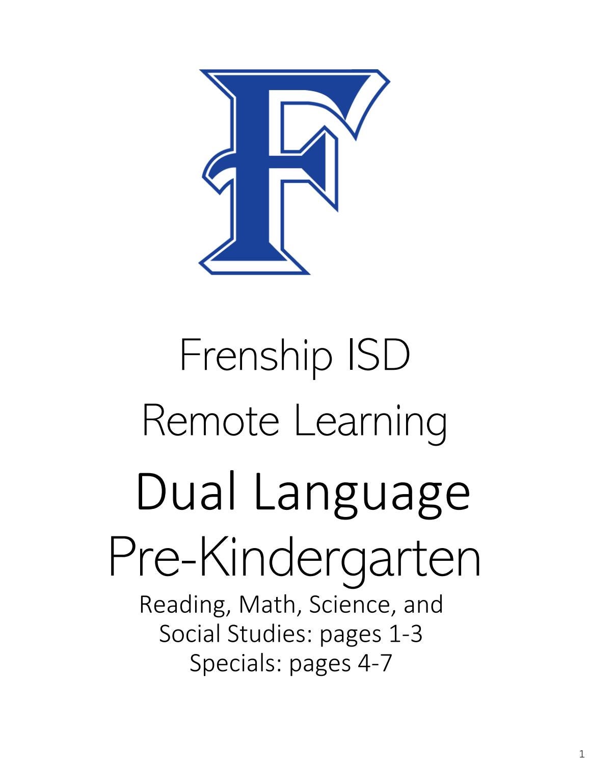 Dual Language Pre-K April 13-17 by Frenship ISD - Issuu