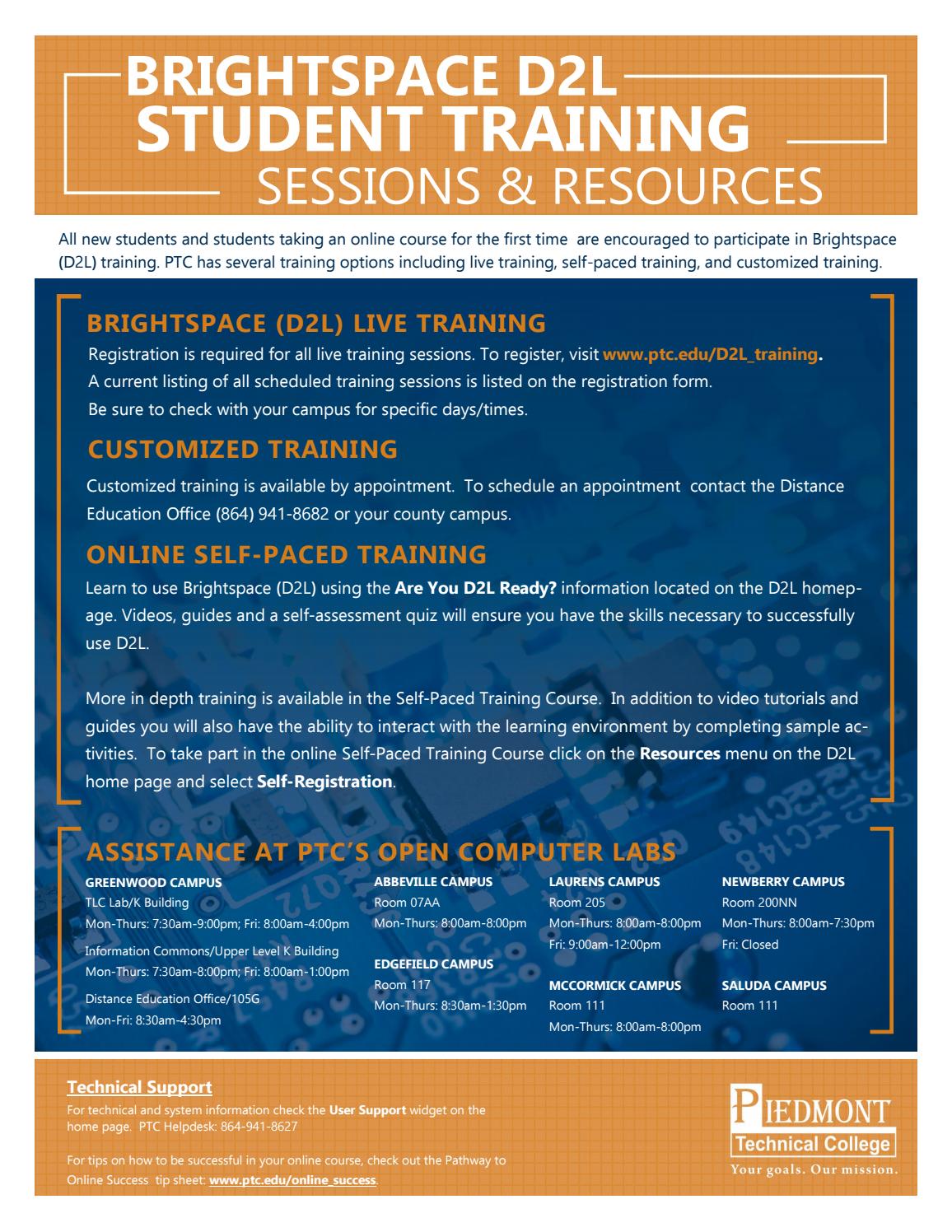 D2L Training by PTC Student Life - Issuu