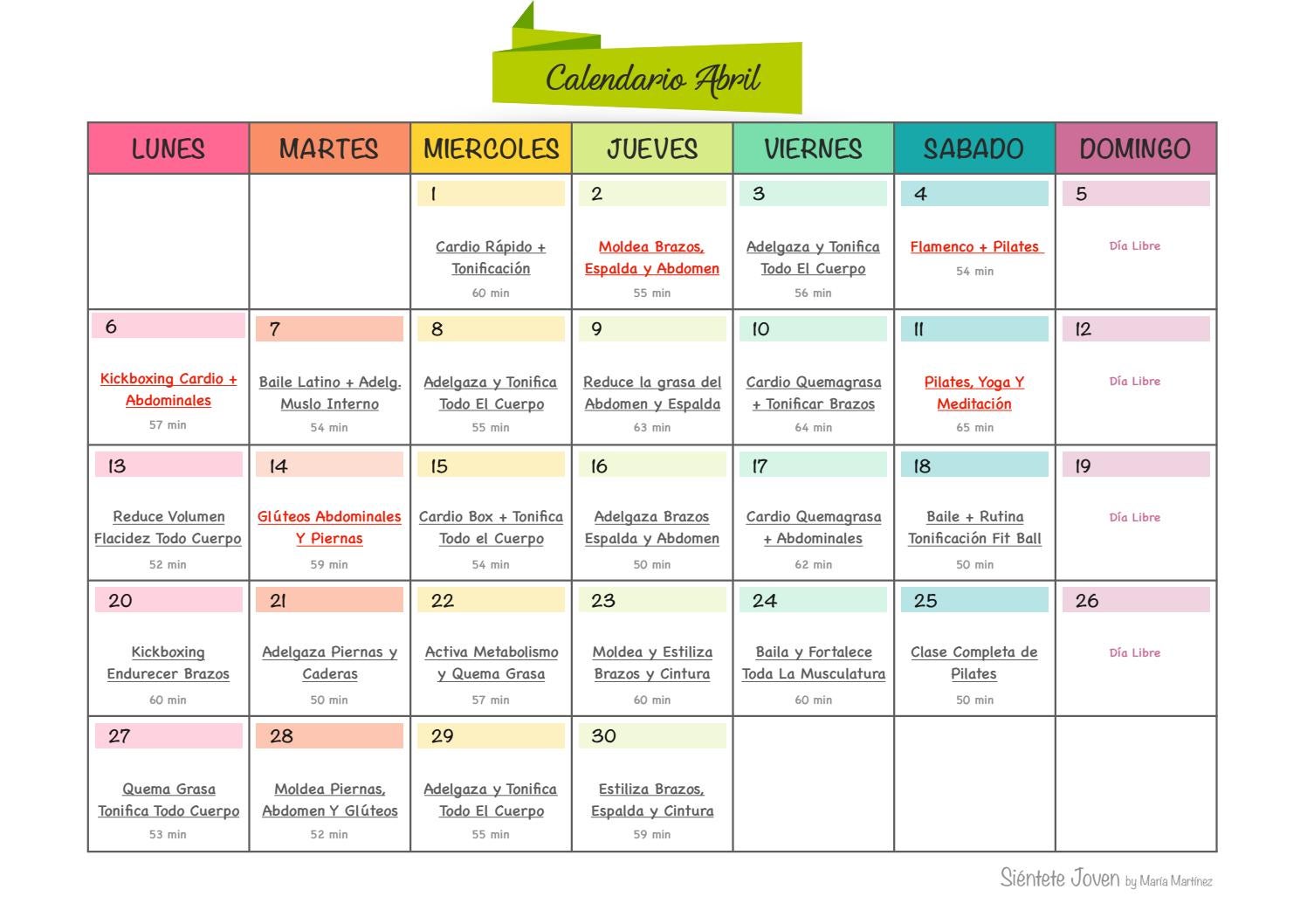 calendario-abril by El Avisador Magazine - Issuu
