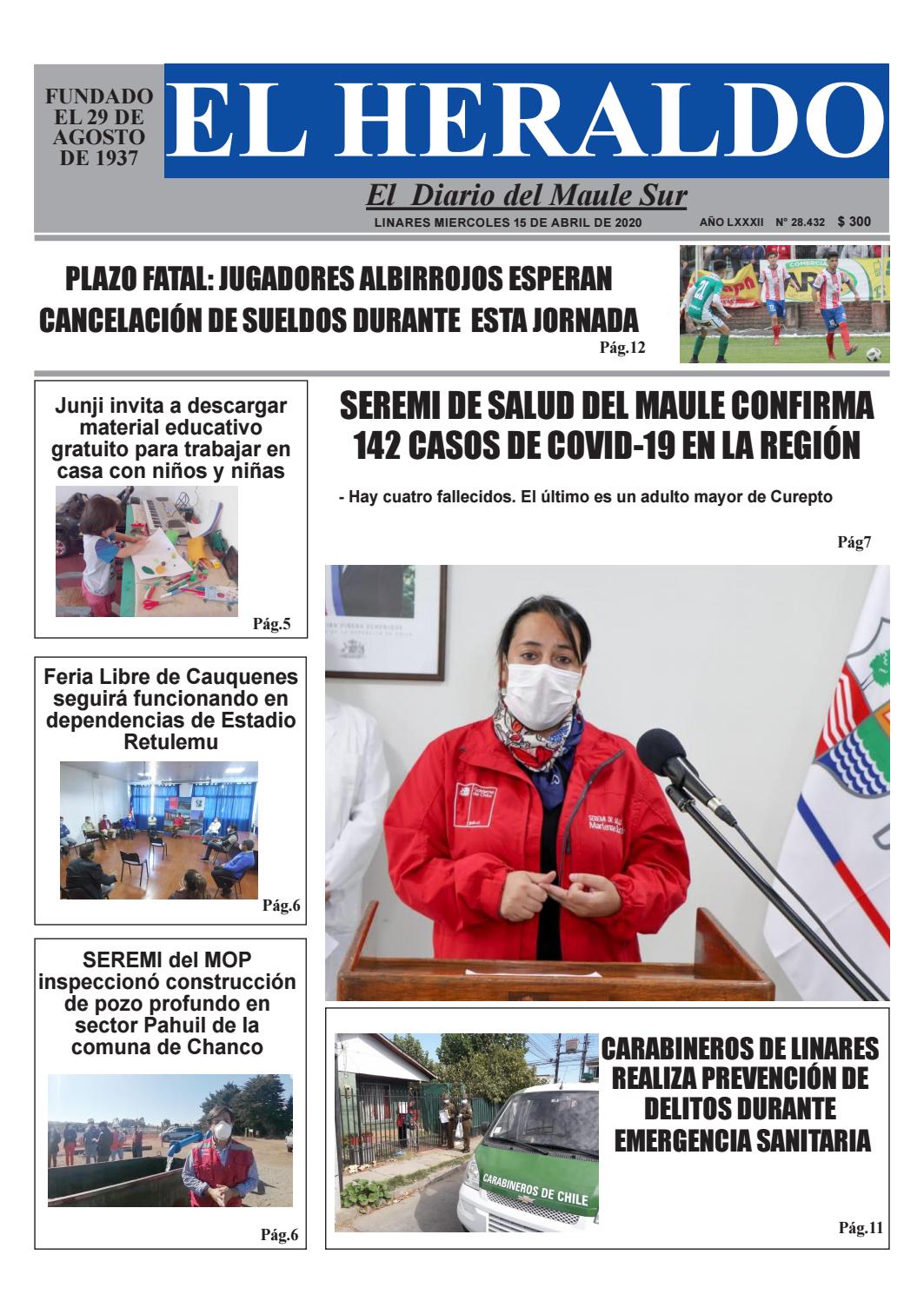 Miercoles 15 de abril 2020 by diario heraldo de linares - Issuu