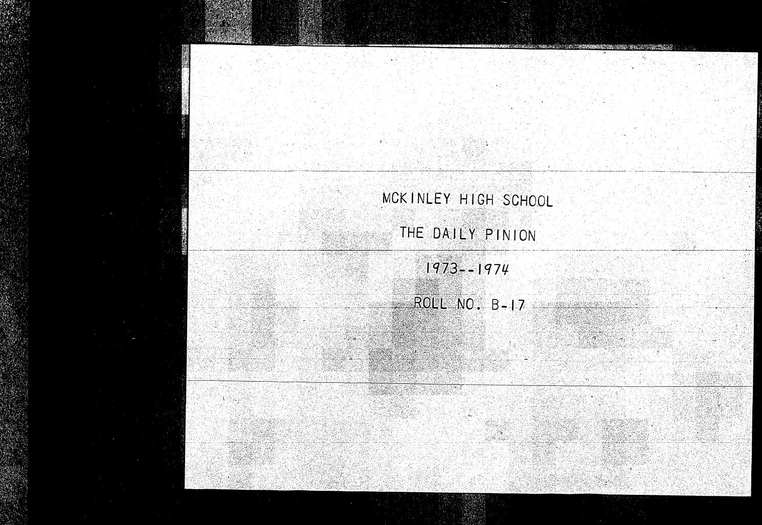 The Pinion Vol. 53 1973-1974 by The Pinion - McKinley High School - Issuu