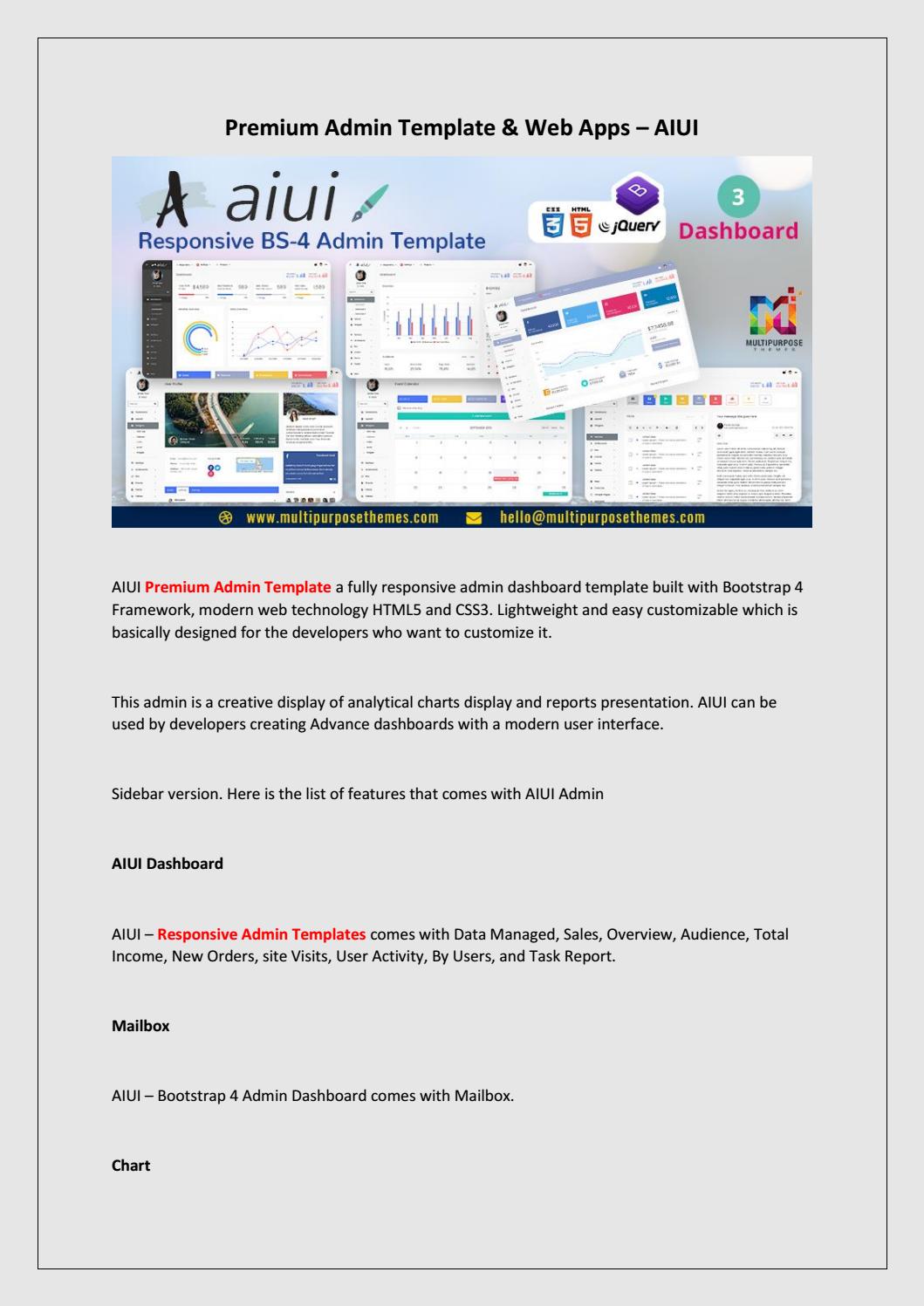 Premium Admin Template & Web Apps – AIUI by mcfarlanefrancis602 - Issuu