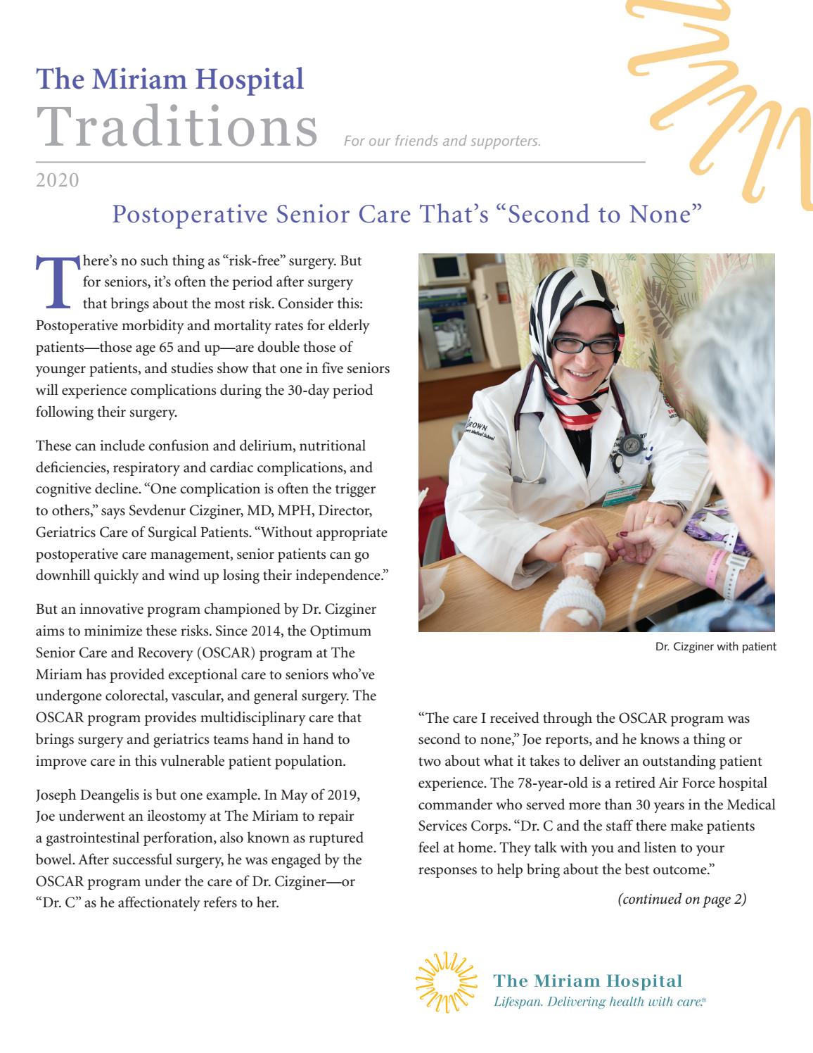 The Miriam Hospital Traditions 2020 by Lifespan Health System - Issuu