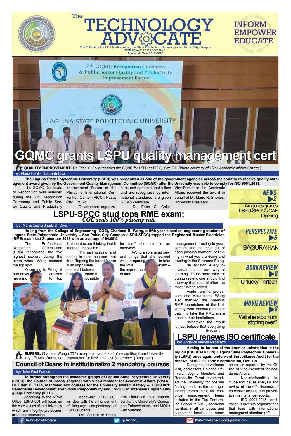 Technology Advocate Tabloid 2019-2020 by Technology Advocate - Issuu