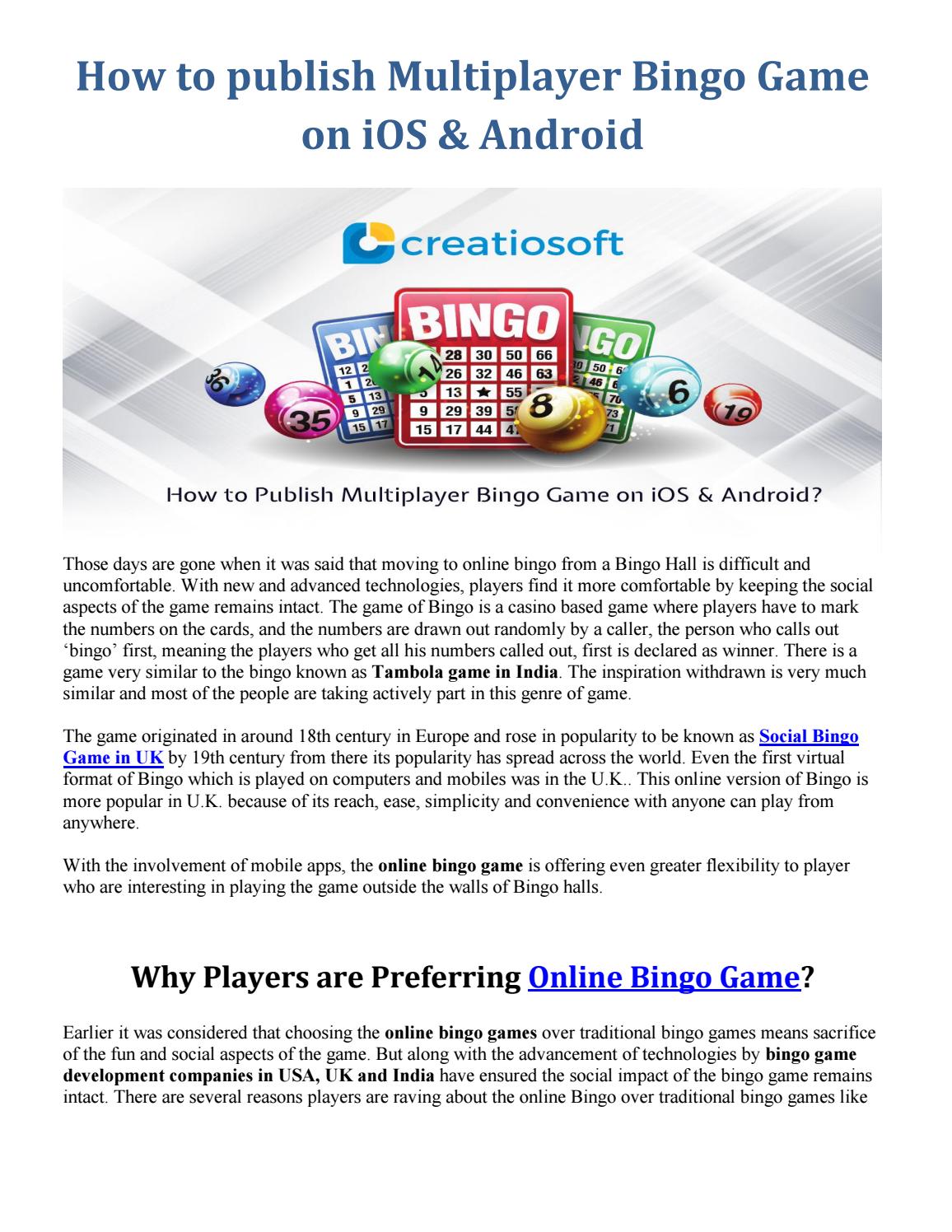 How to publish Multiplayer Bingo Game on iOS & Android by creatiosoft ...