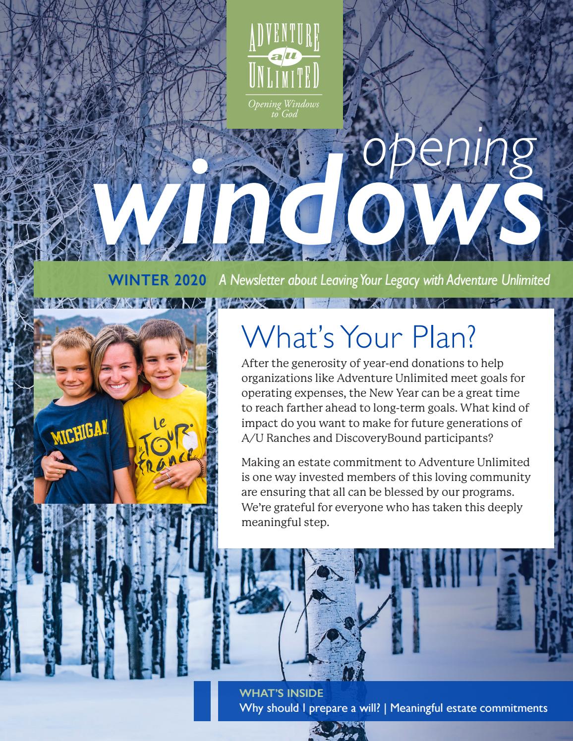 20 Adventure Unlimited – Planned Giving Newsletter – Winter by ...