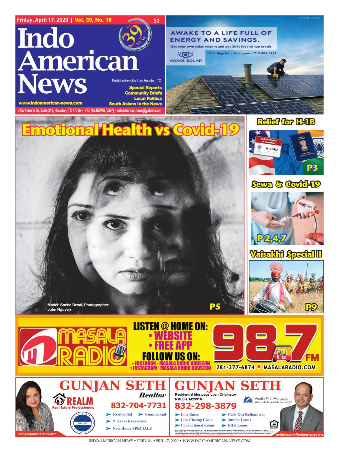 Indo-American News: April 17, 2020 by Indo American News - Issuu