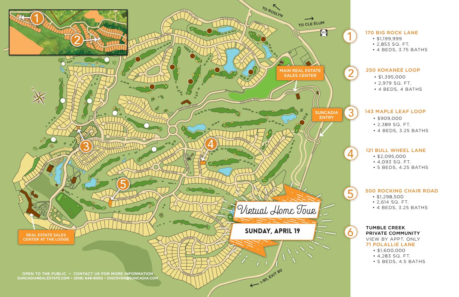 April Virtual Home Tour Map by Suncadia Resort - Issuu
