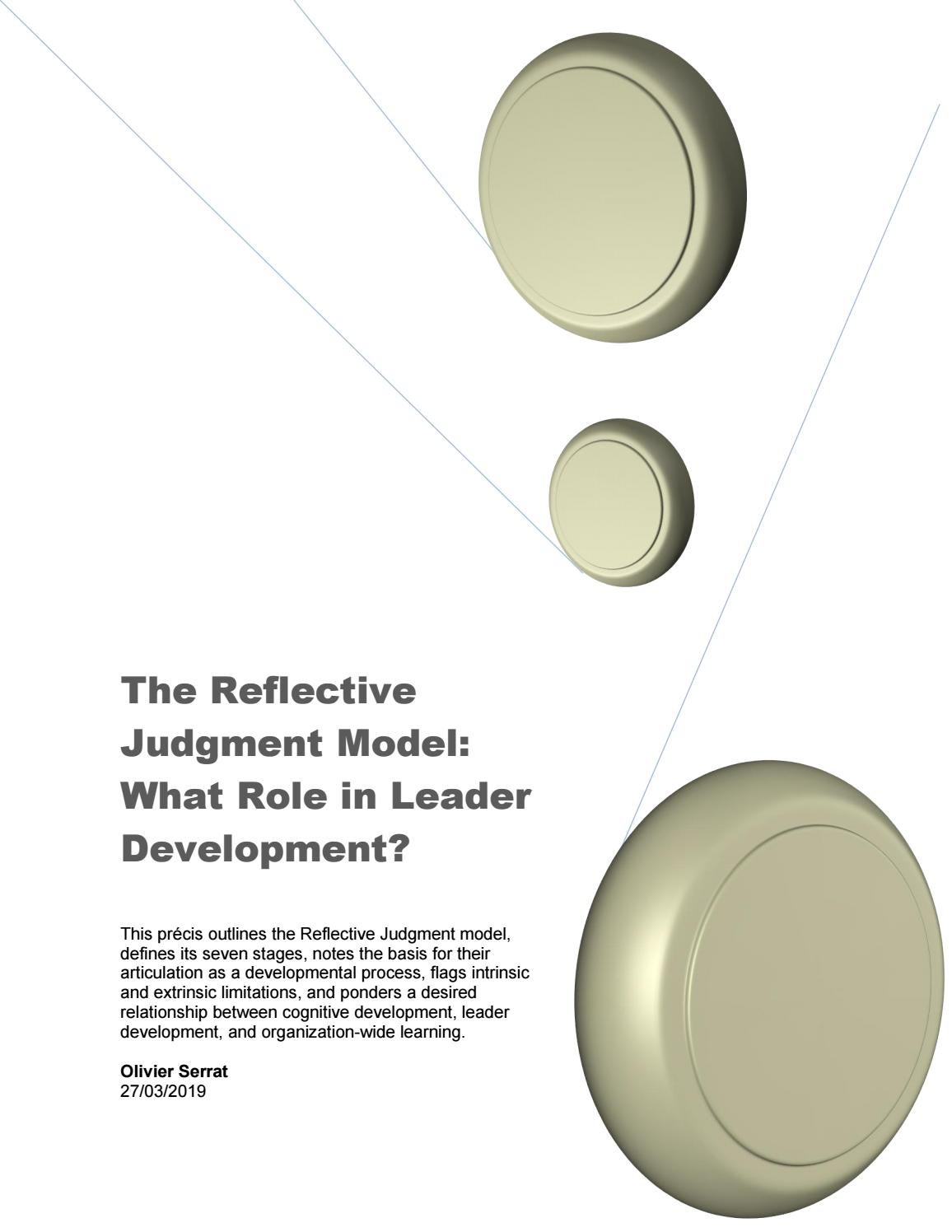 The Reflective Judgment Model: What Role in Leader Development? by ...