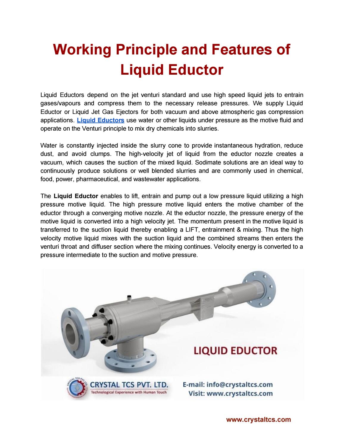 Working Principle and Features of Liquid Eductor by crystaltcs - Issuu